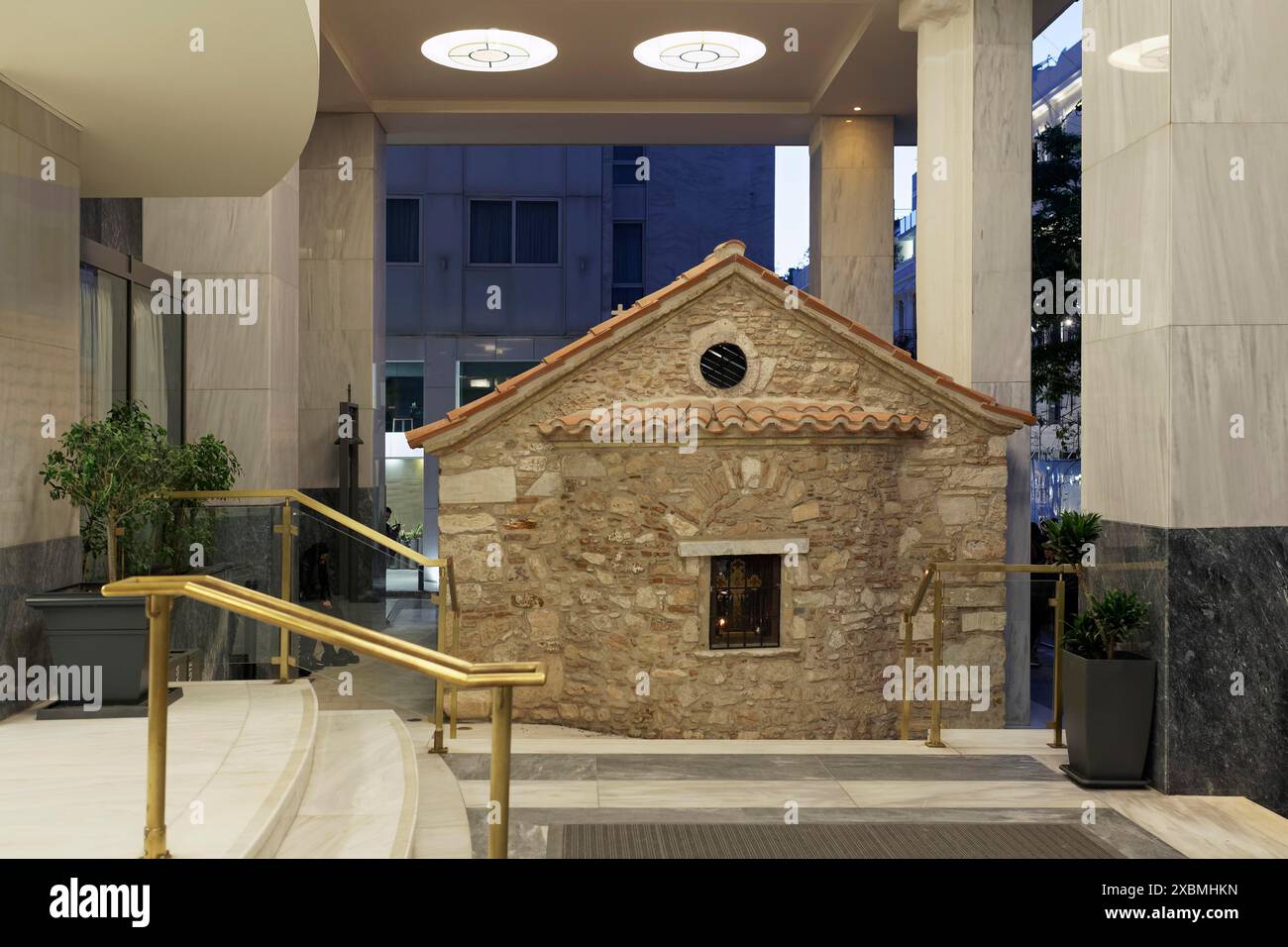 Tiny little church Hagia Dynamis between the columns of the Electra ...