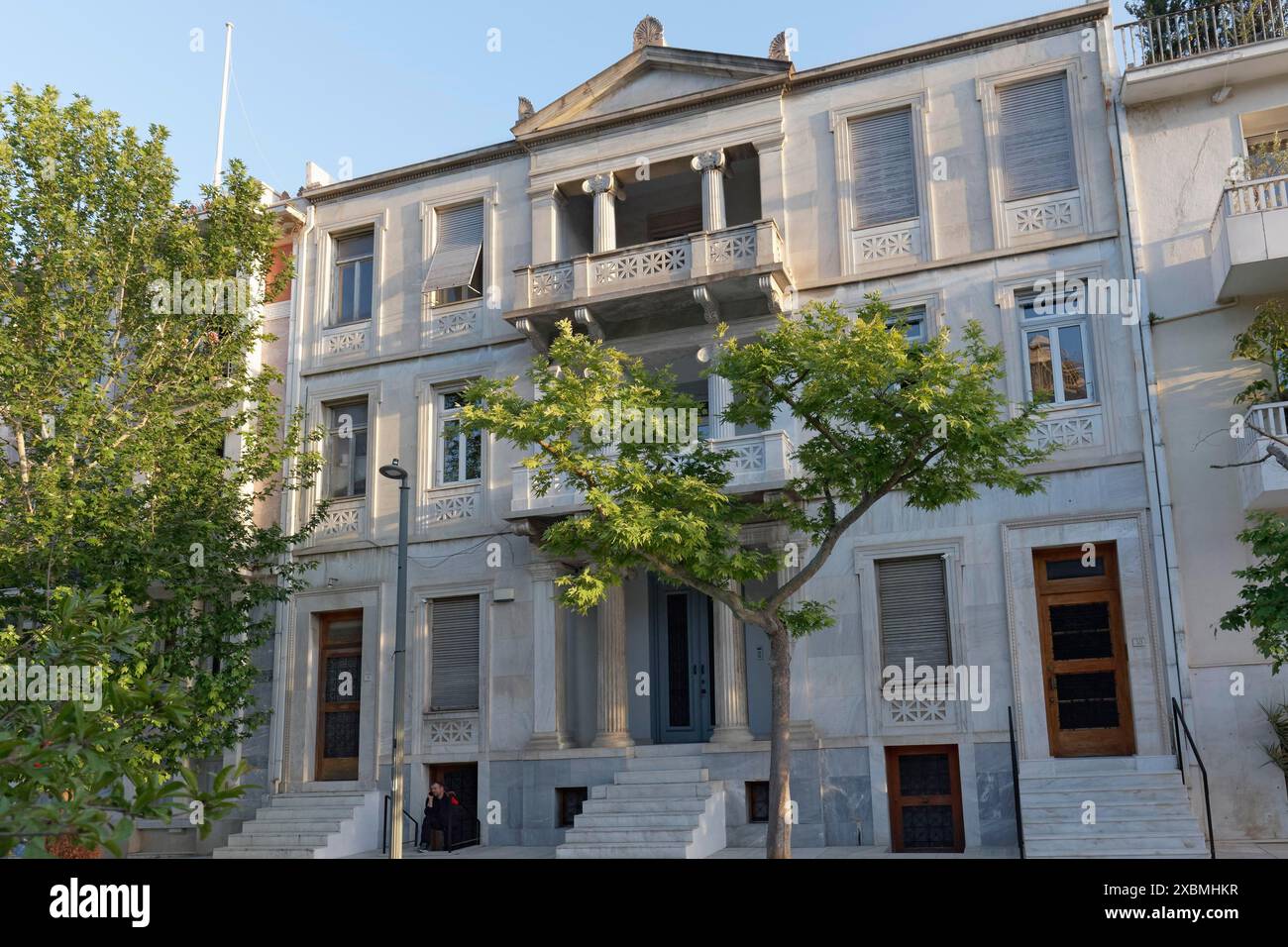 Neoclassical residential building on the pedestrianised street of ...