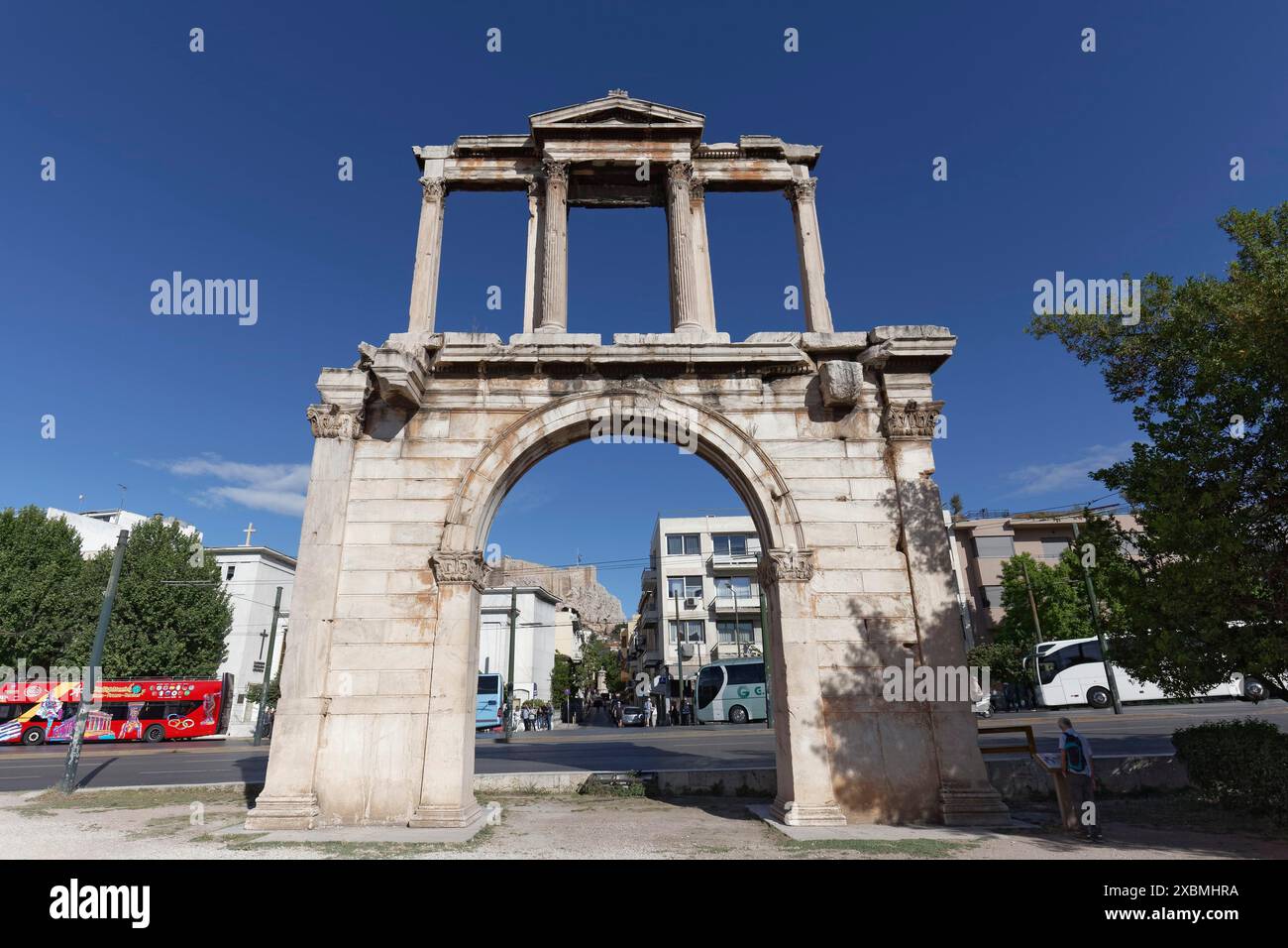 Hadrian's Gate, Hadrian's Arch, at the entrance to the Athenian ...