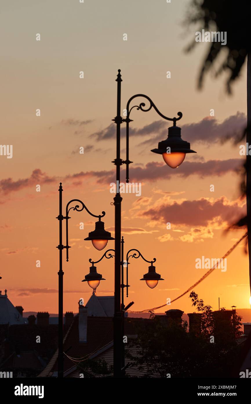 Vintage lamp post on a street Stock Photo - Alamy