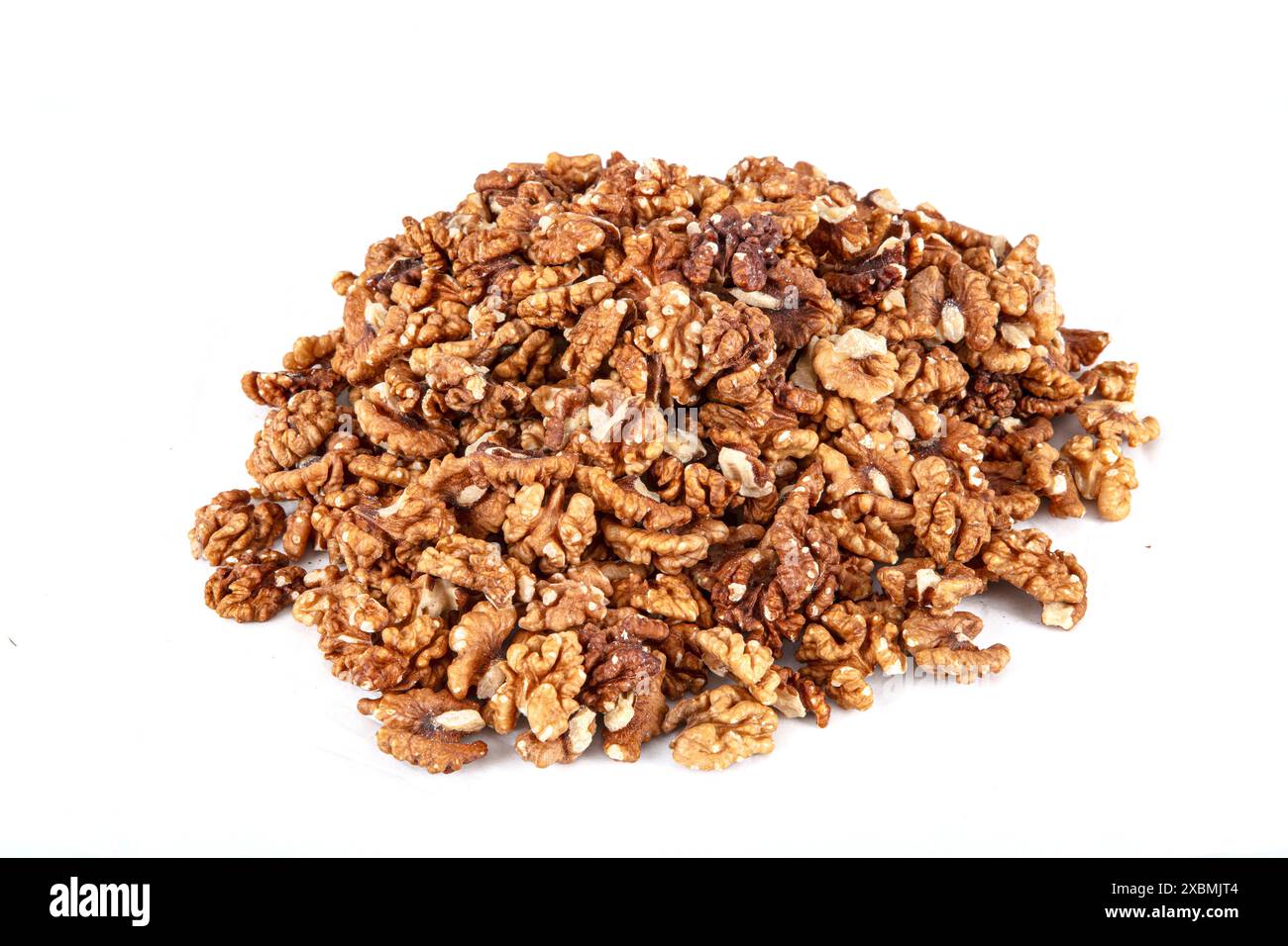 Walnut kernel, Closeup of big shelled walnuts pile. Top view of bunch ...