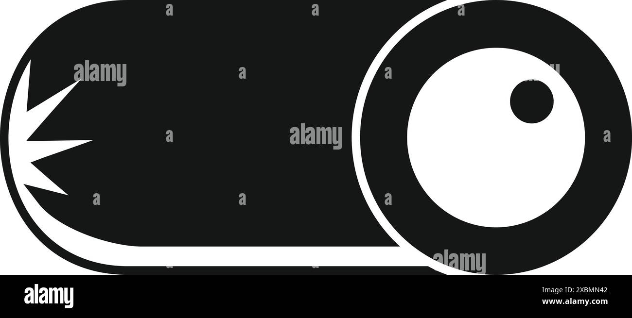 Black power switch button icon in simple style isolated on white ...