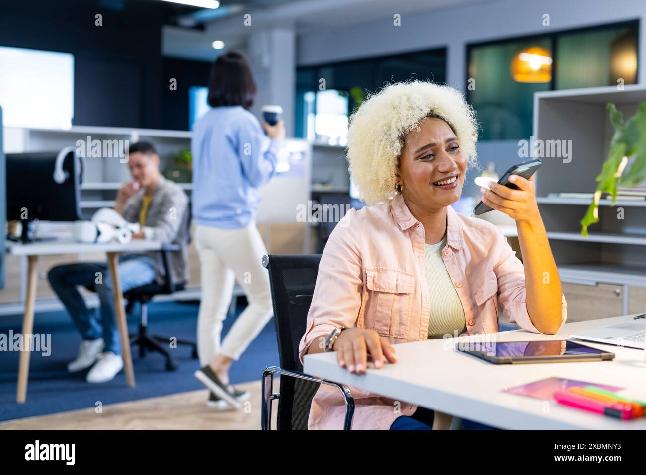 Business woman talking office hi-res stock photography and images - Alamy
