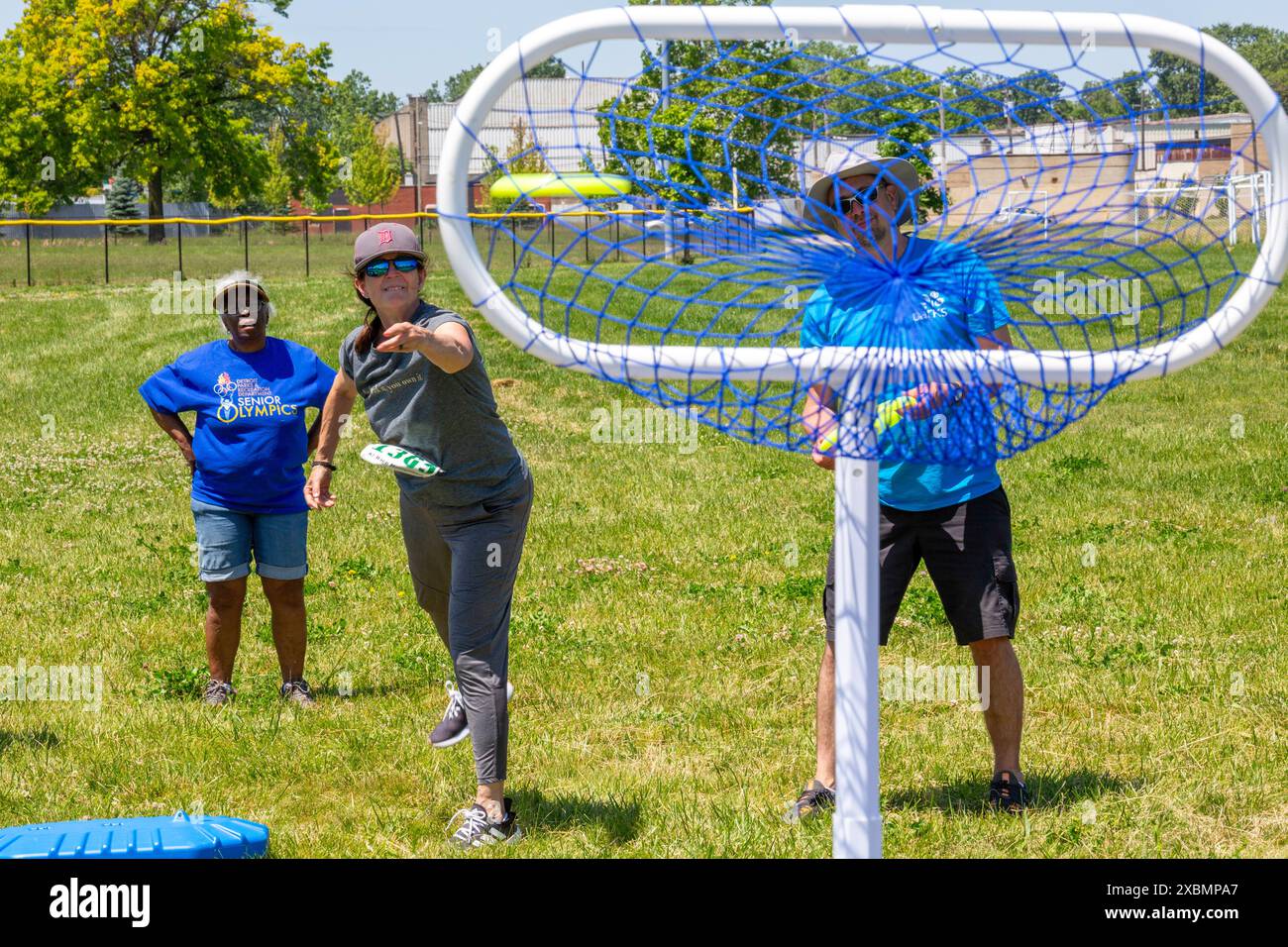 Detroit, Michigan - The Frisbee Toss at the Detroit Senior Olympics ...