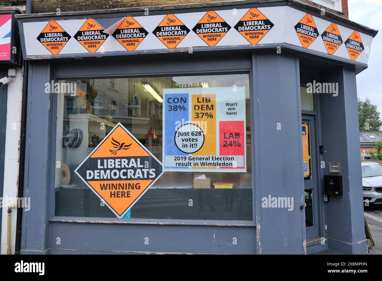 The Liberal Democrats' constituency office in South Wimbledon showing a ...