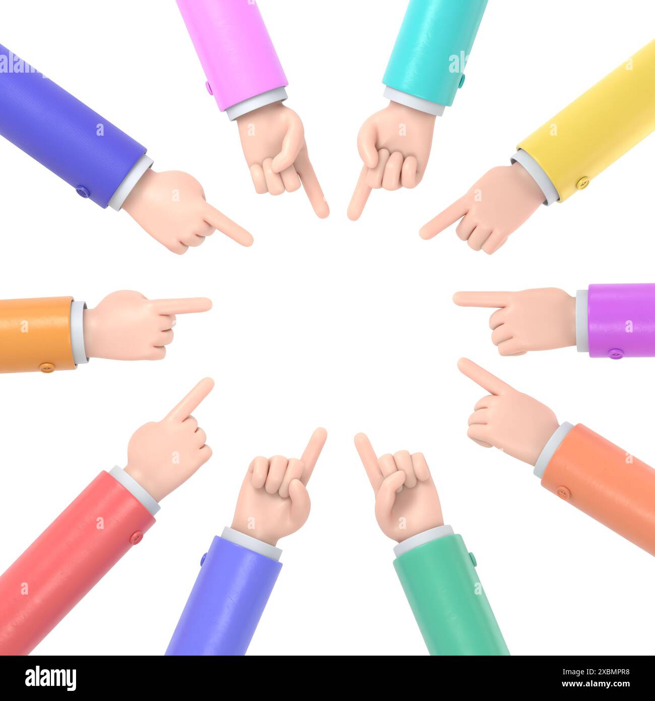 Cartoon Gesture Icon Mockup.Fingers pointing at empty place. Stock flat ...