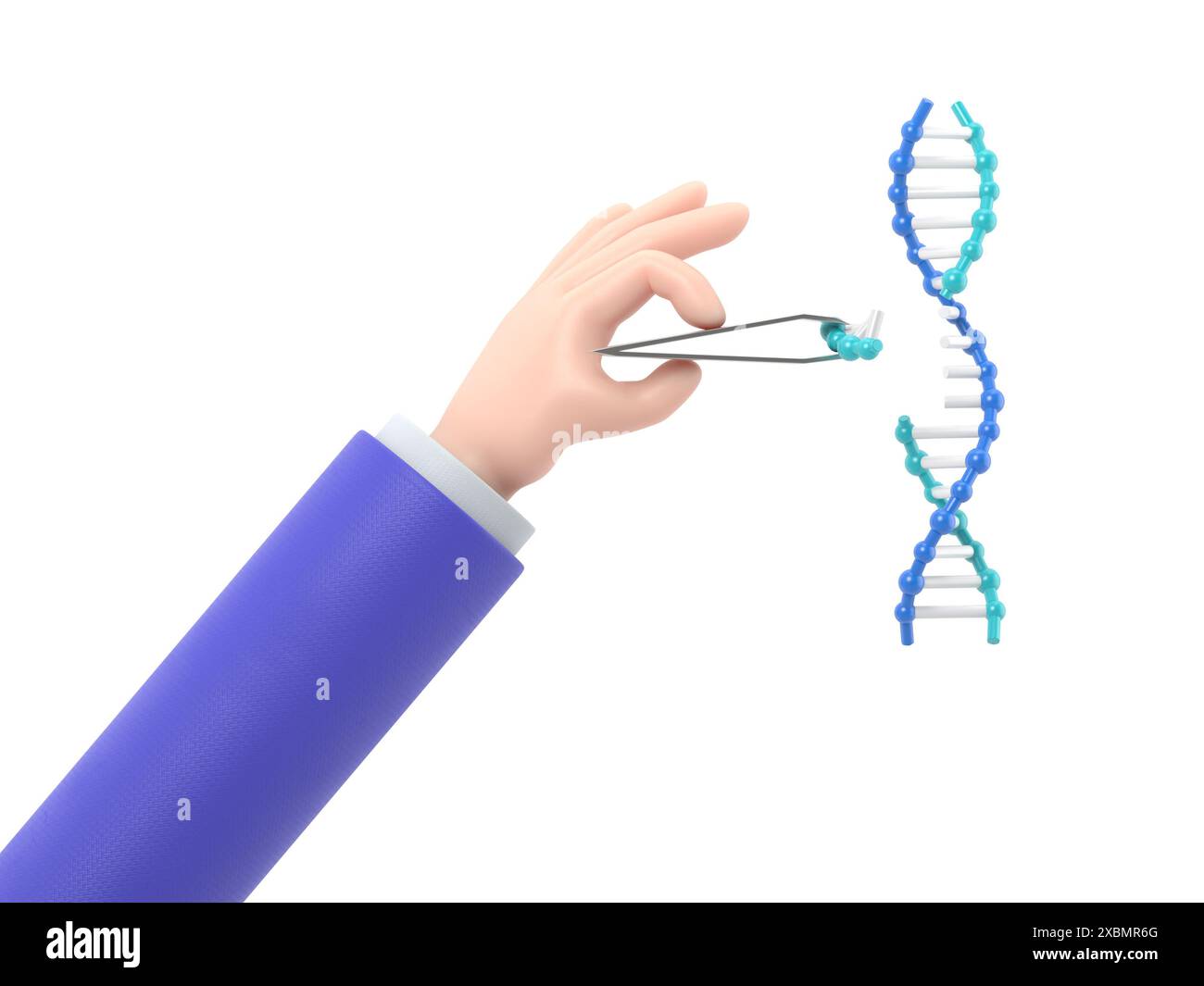 Cartoon Gesture Icon Mockup.Changing DNA concept. Manipulation DNA ...