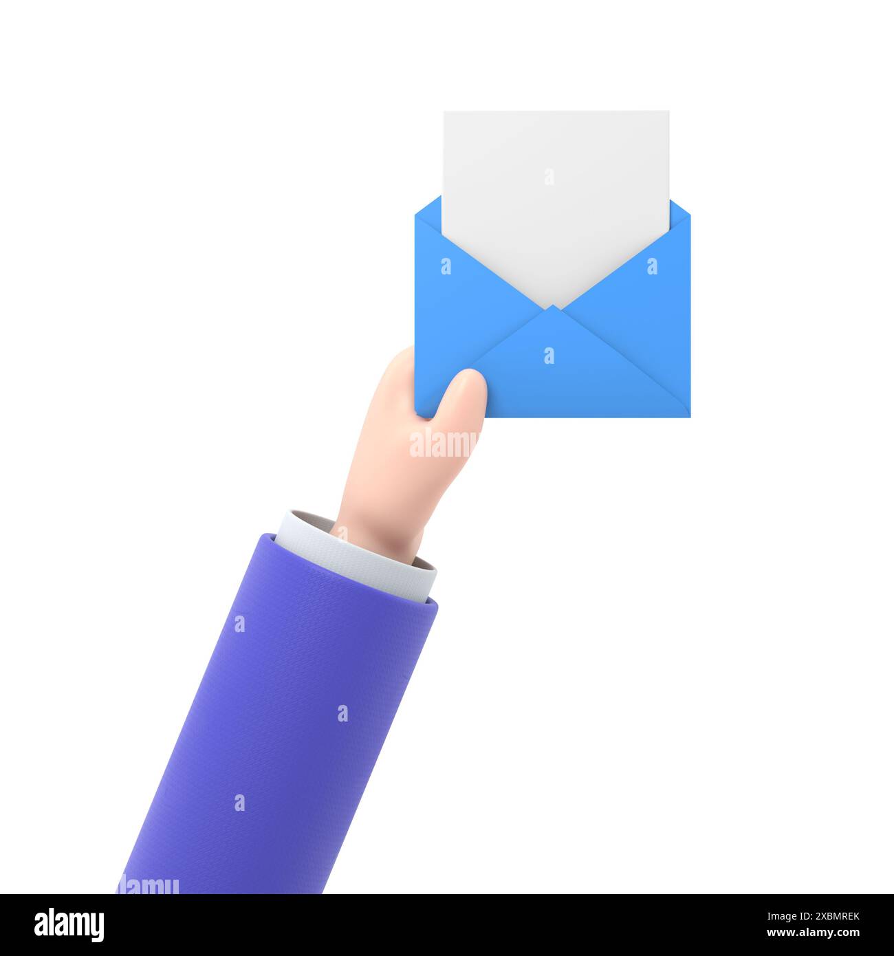 Envelope holding in the hand. Email message concept, sending. Postman ...