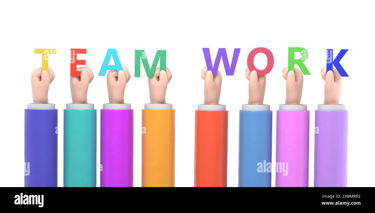 Cartoon Gesture Icon Mockup.Hands hold the letters with the word ...