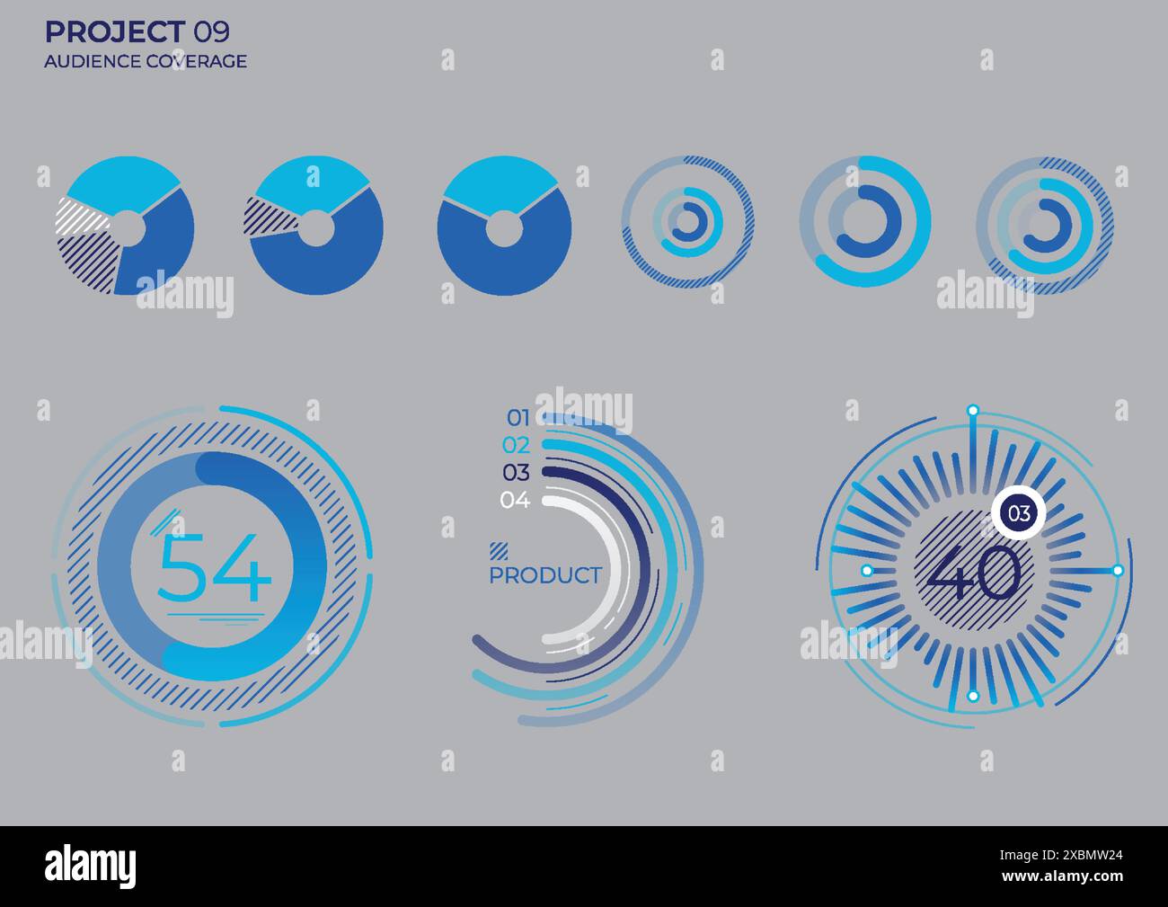 Finance elements commercial pie charts. Modern visual vector ...