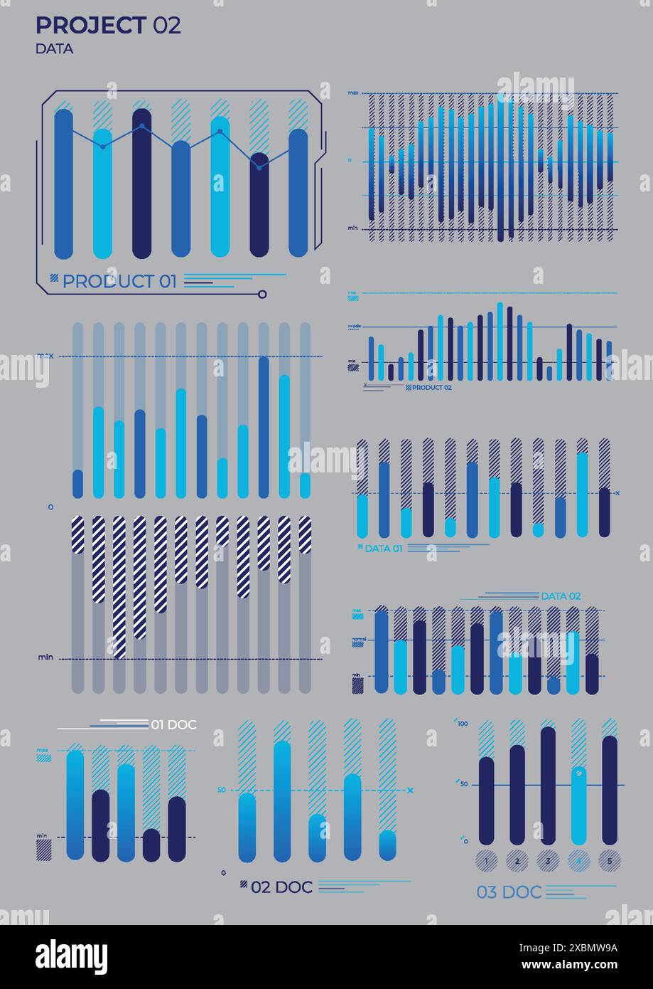 Business elements charts in color. Vector illustration Stock Vector ...