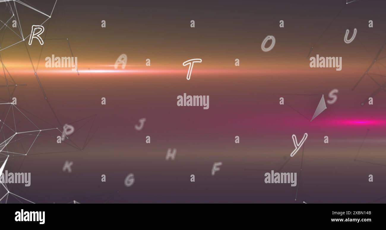Image of letters over data processing on a dark background Stock Photo ...