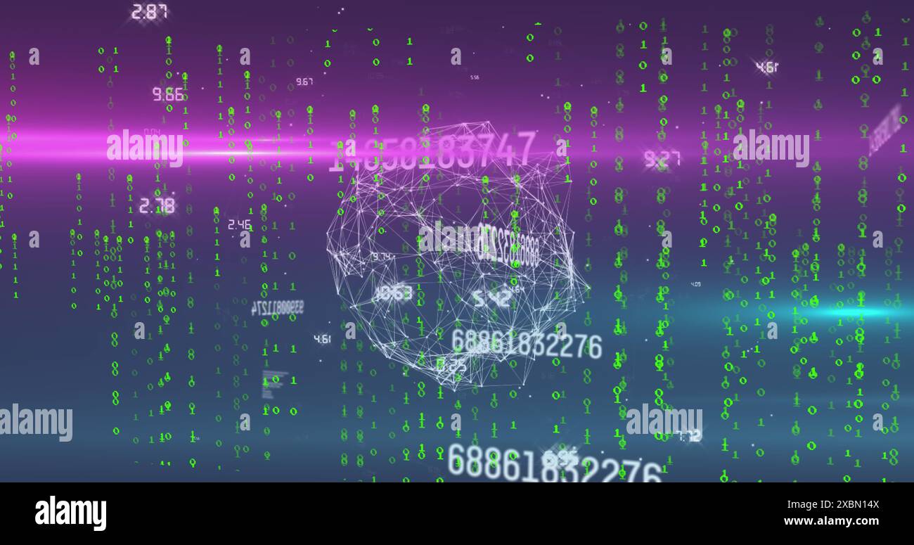 Image of shapes over data processing Stock Photo - Alamy