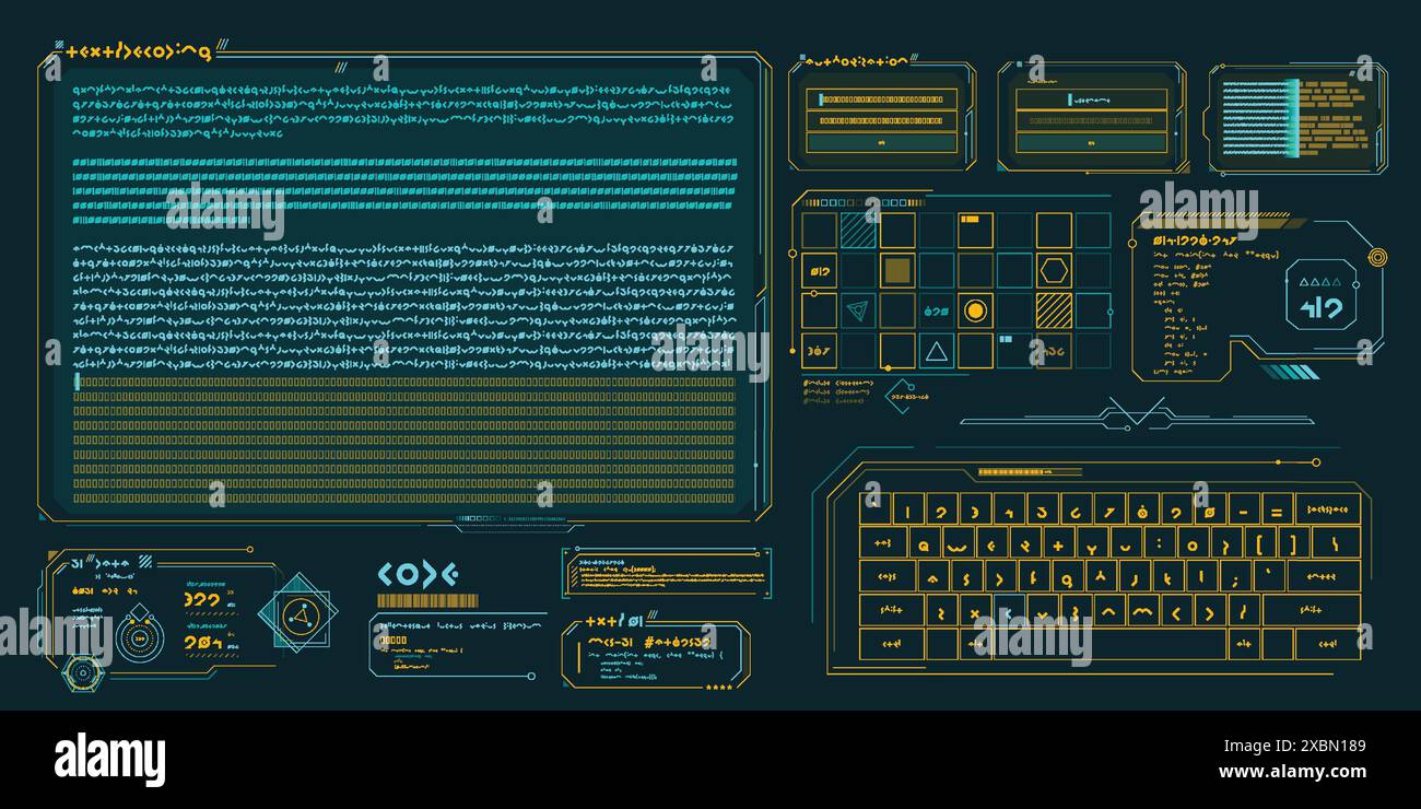 Vector data elements for sci-fi interface infographics Stock Vector ...