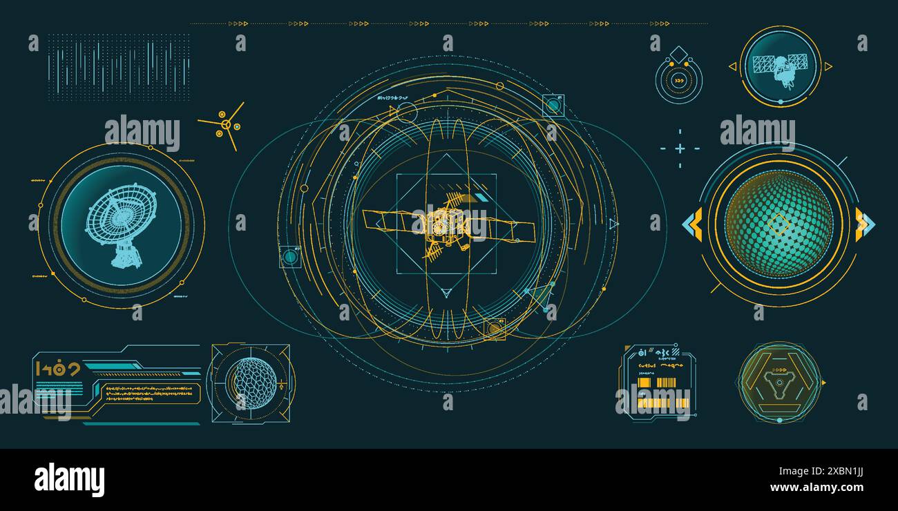 Vector data elements for sci-fi interface infographics Stock Vector Image & Art - Alamy