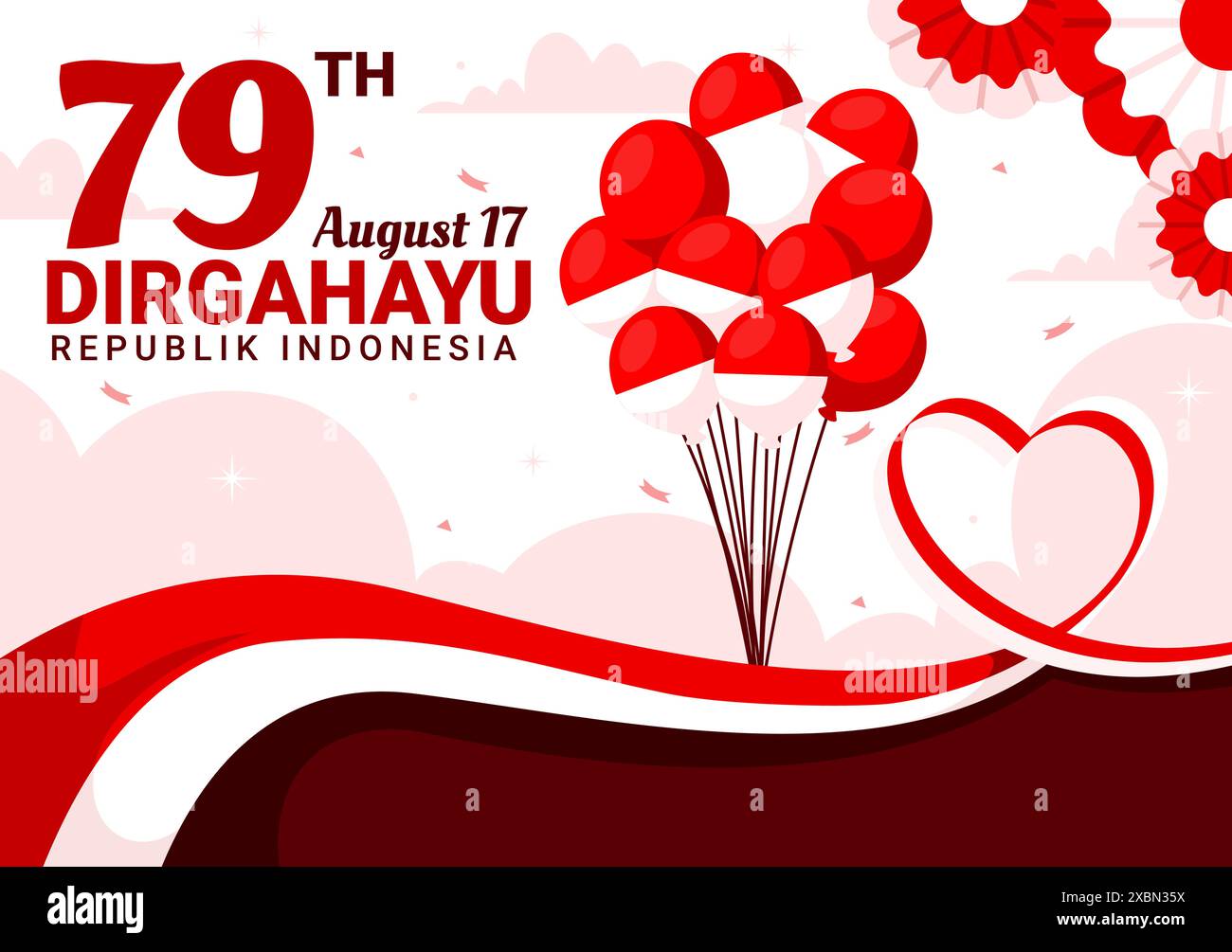 Indonesia Independence Day Vector illustration celebrating 17th August ...