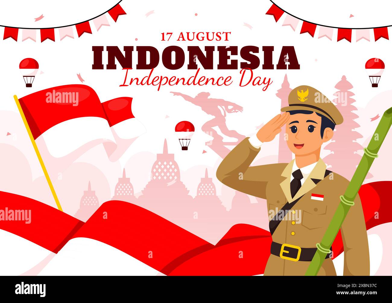 Indonesia Independence Day Vector illustration celebrating 17th August ...