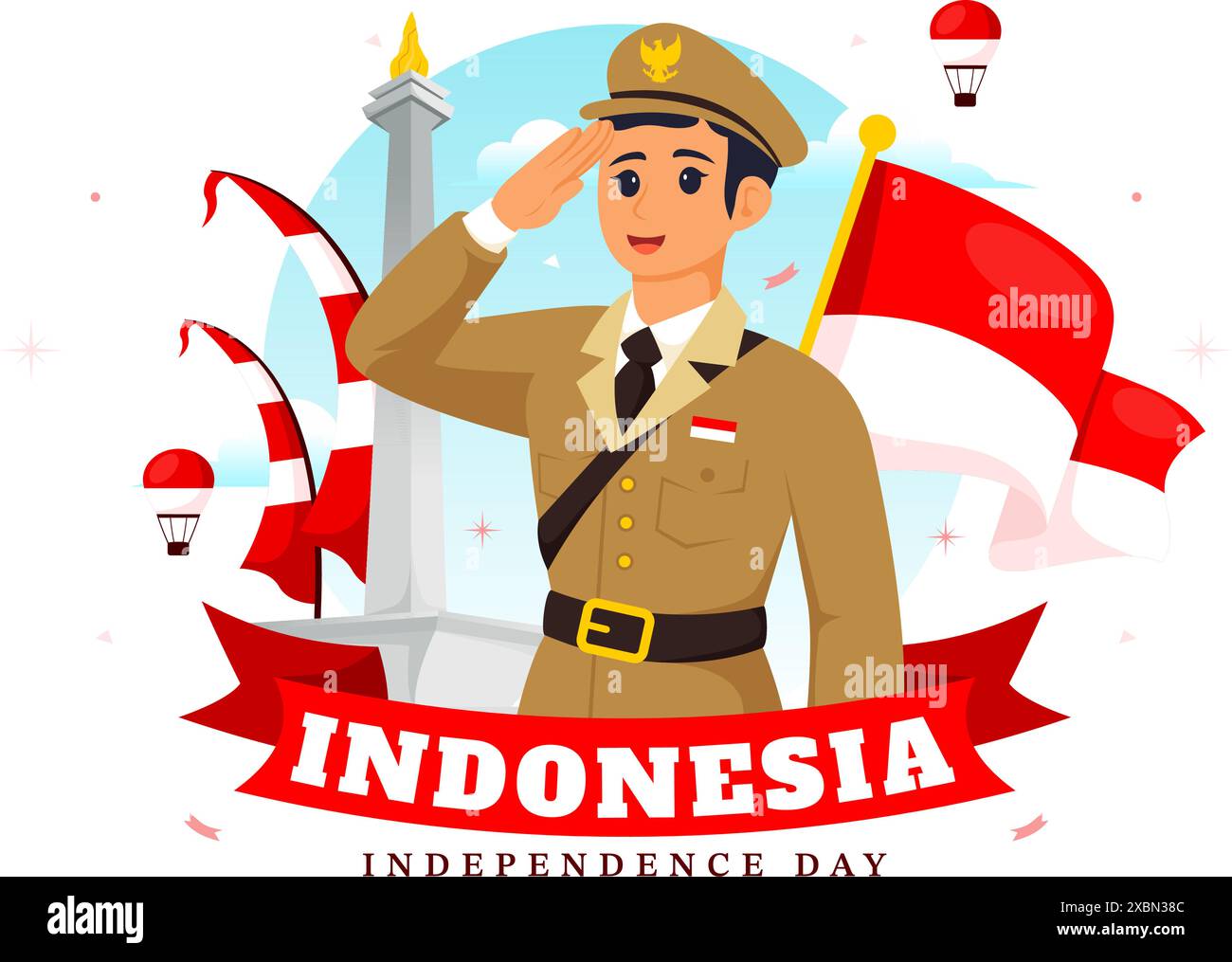 Indonesia Independence Day Vector illustration celebrating 17th August ...