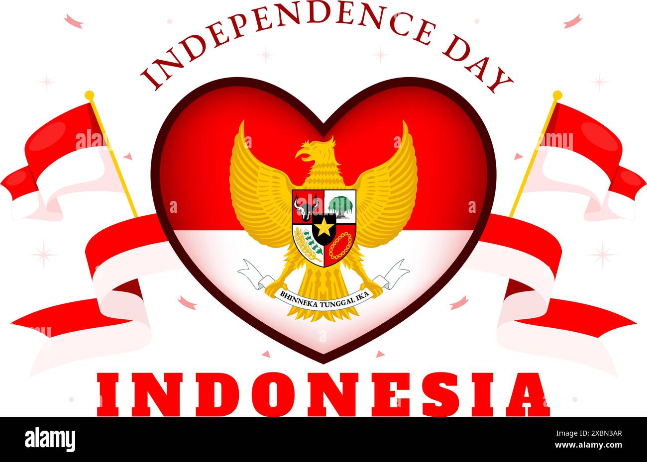 Indonesia Independence Day Vector illustration celebrating 17th August with the Indonesian Flag ...