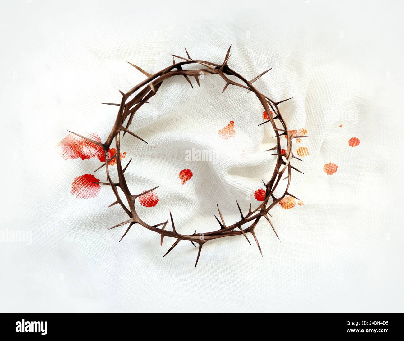 The crown of thorns, blood and blood stains symbolizing the suffering ...