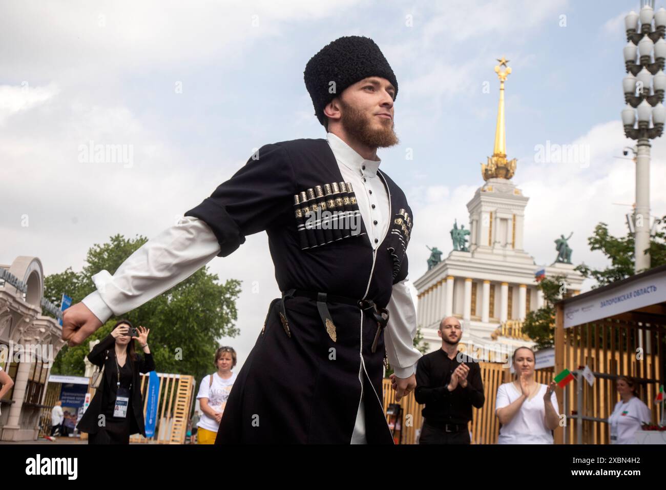 Moscow, Russia. 12th of June, 2024. A man in a traditional national ...
