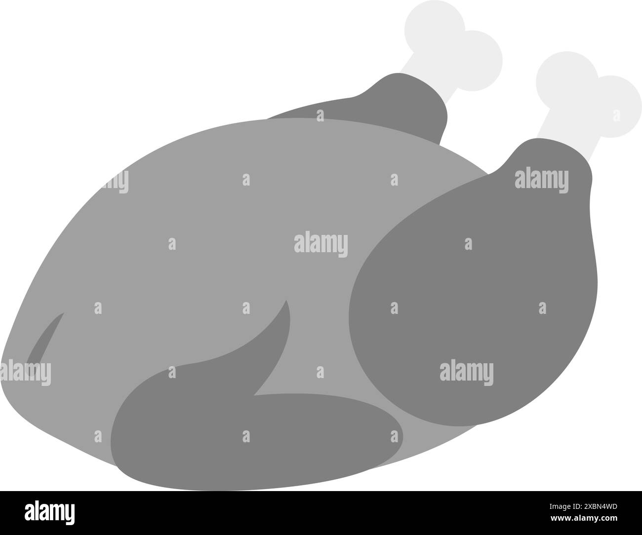 Roasted a whole turkey in grayscale. Traditional food to Thanksgiving ...