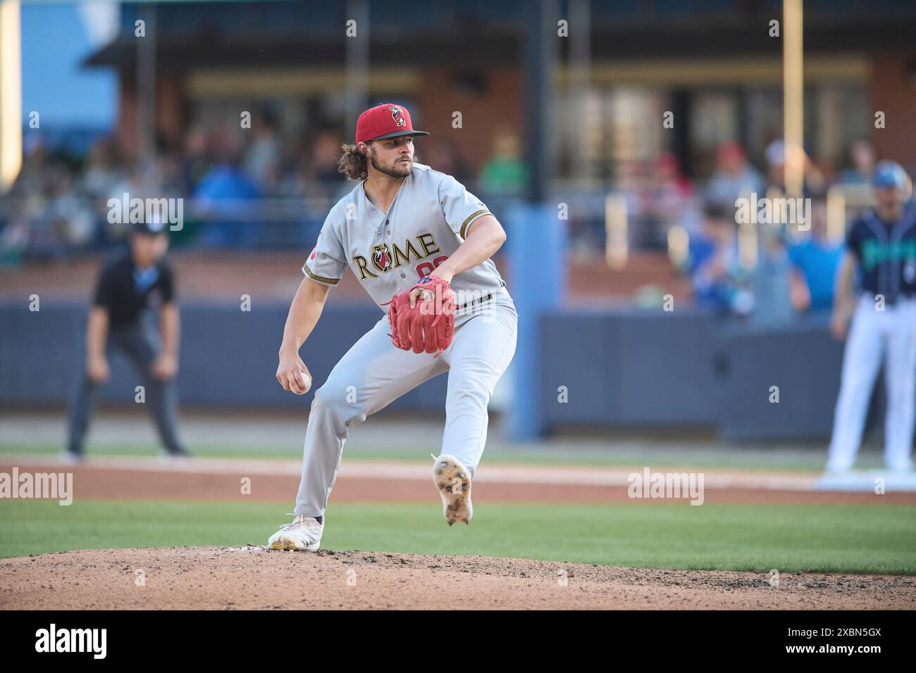 Rome Emperors starting pitcher Landon Harper (99) during game two of a ...