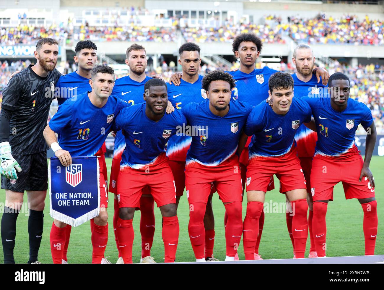 Orlando, Florida, USA. 12th June, 2024. The Starting XI of the United ...