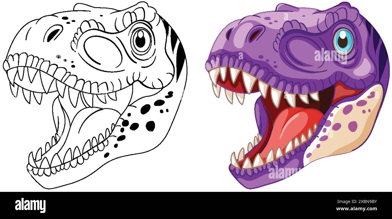 Vector illustration of a dinosaur head Stock Vector Image & Art - Alamy