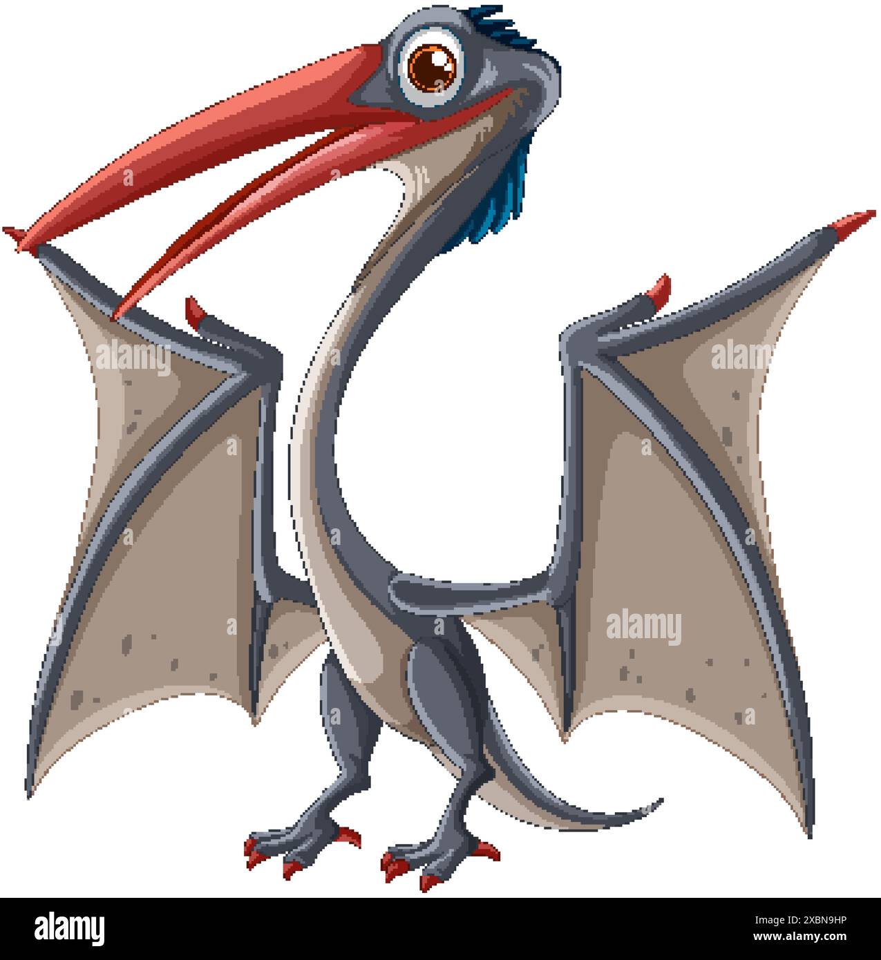Cute pterosaur with large wings and beak Stock Vector Image & Art - Alamy