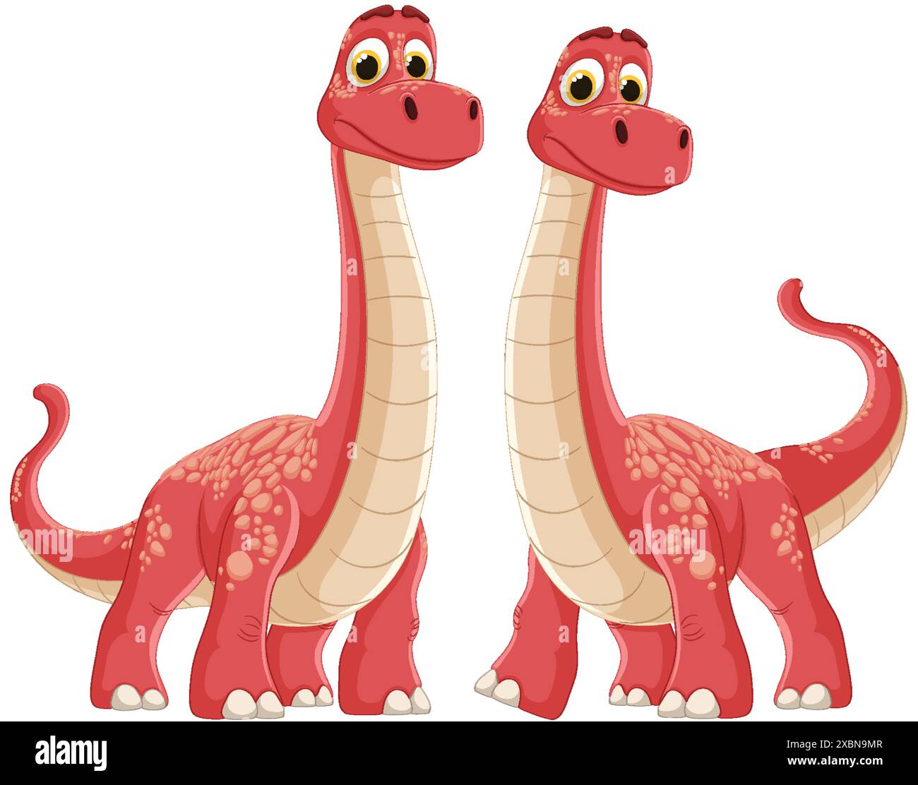 Two cute red dinosaurs standing together Stock Vector Image & Art - Alamy