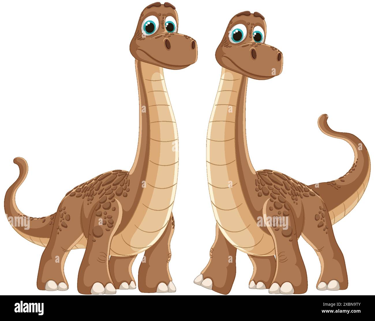 Two friendly dinosaurs standing together Stock Vector Image & Art - Alamy