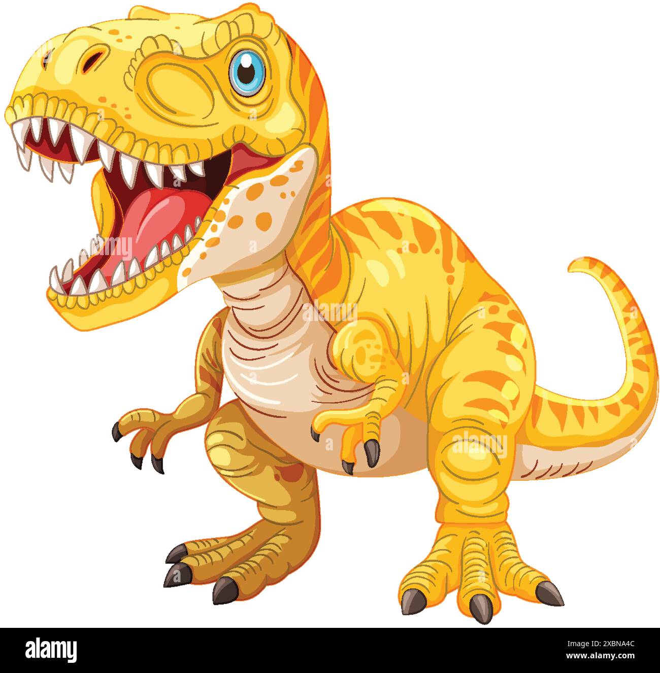 Bright yellow dinosaur with open mouth roaring Stock Vector Image & Art ...