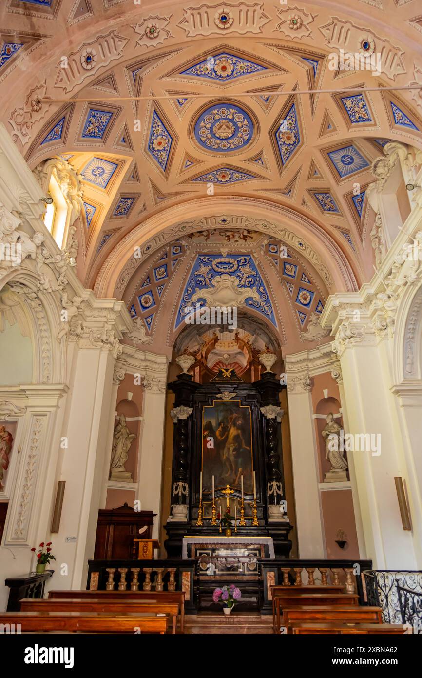 The altar in the sanctuary of the Church of San Bartolomeo in Tremezzo ...