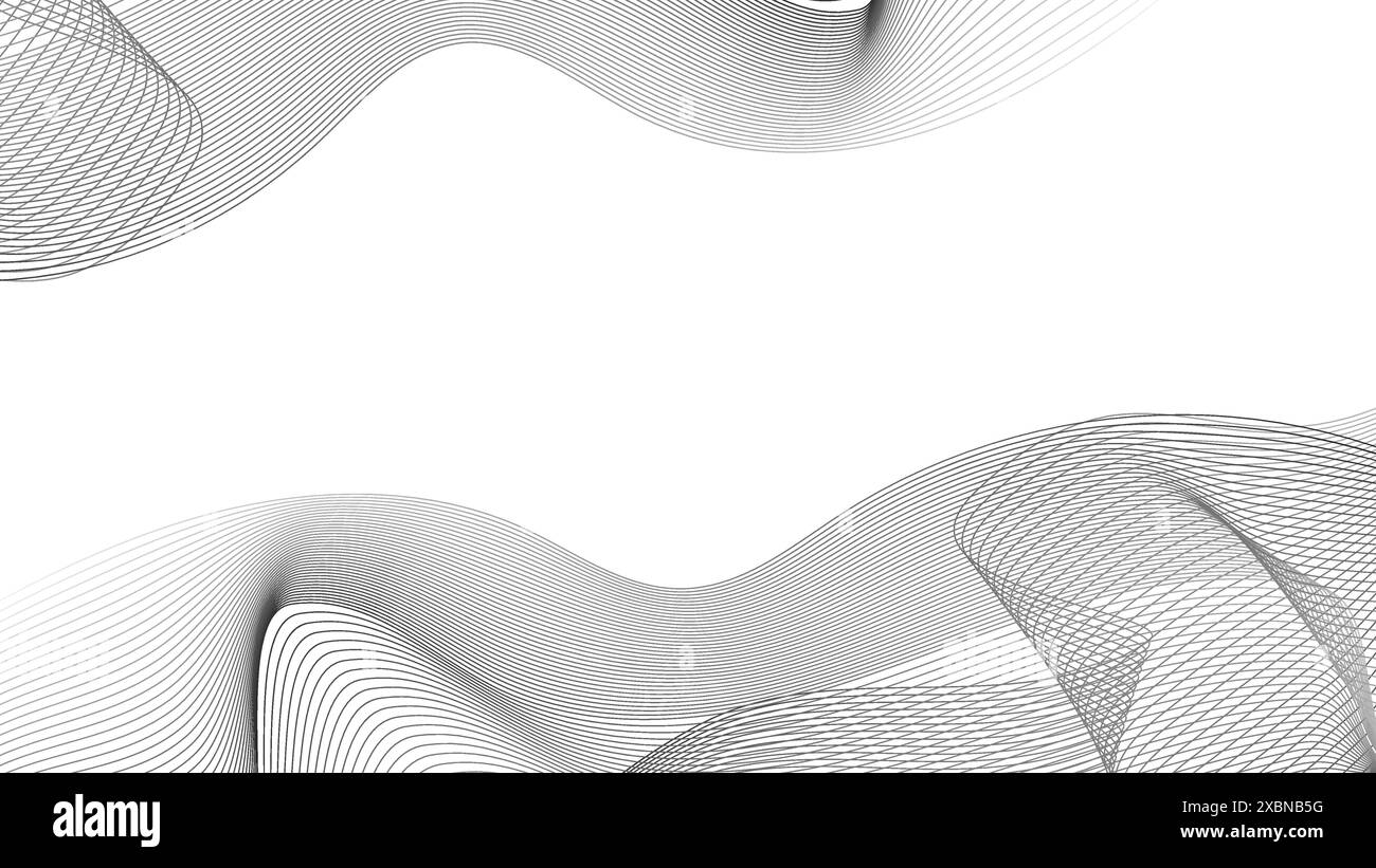 Black Wavy Lines Isolated on White Abstract Background Design. abstract ...