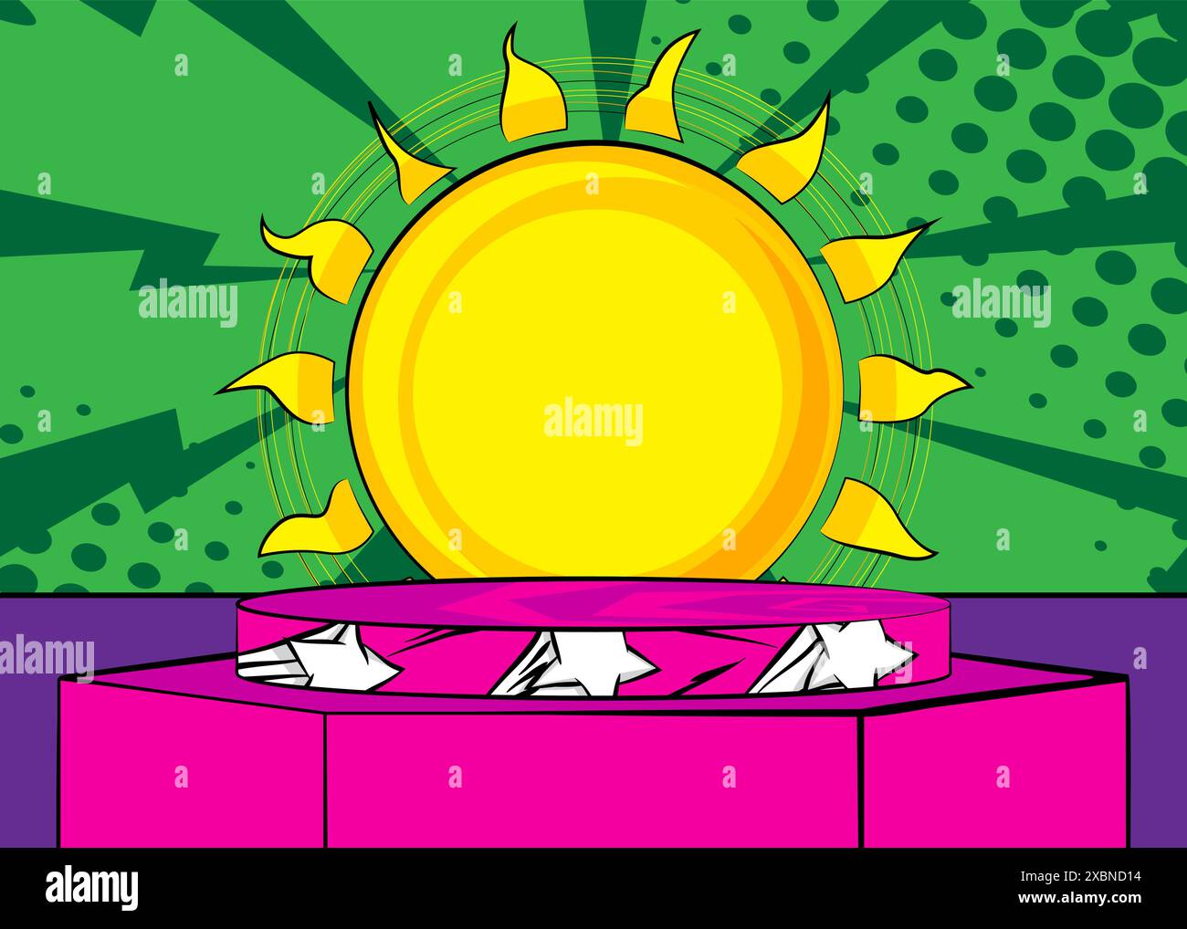 Comic Book Product podium stage for mockup presentation with Summer Sun ...