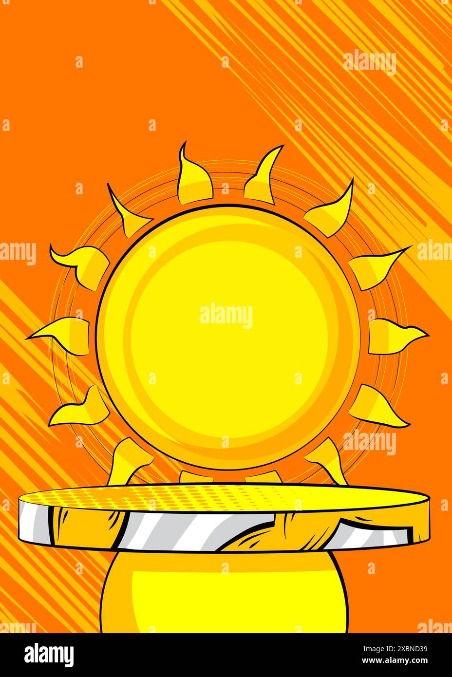 Comic Book Product podium stage for mockup presentation with Summer Sun ...