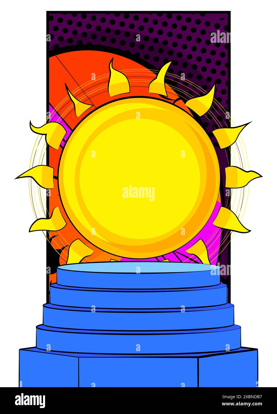 Comic Book Product podium stage for mockup presentation with Summer Sun ...
