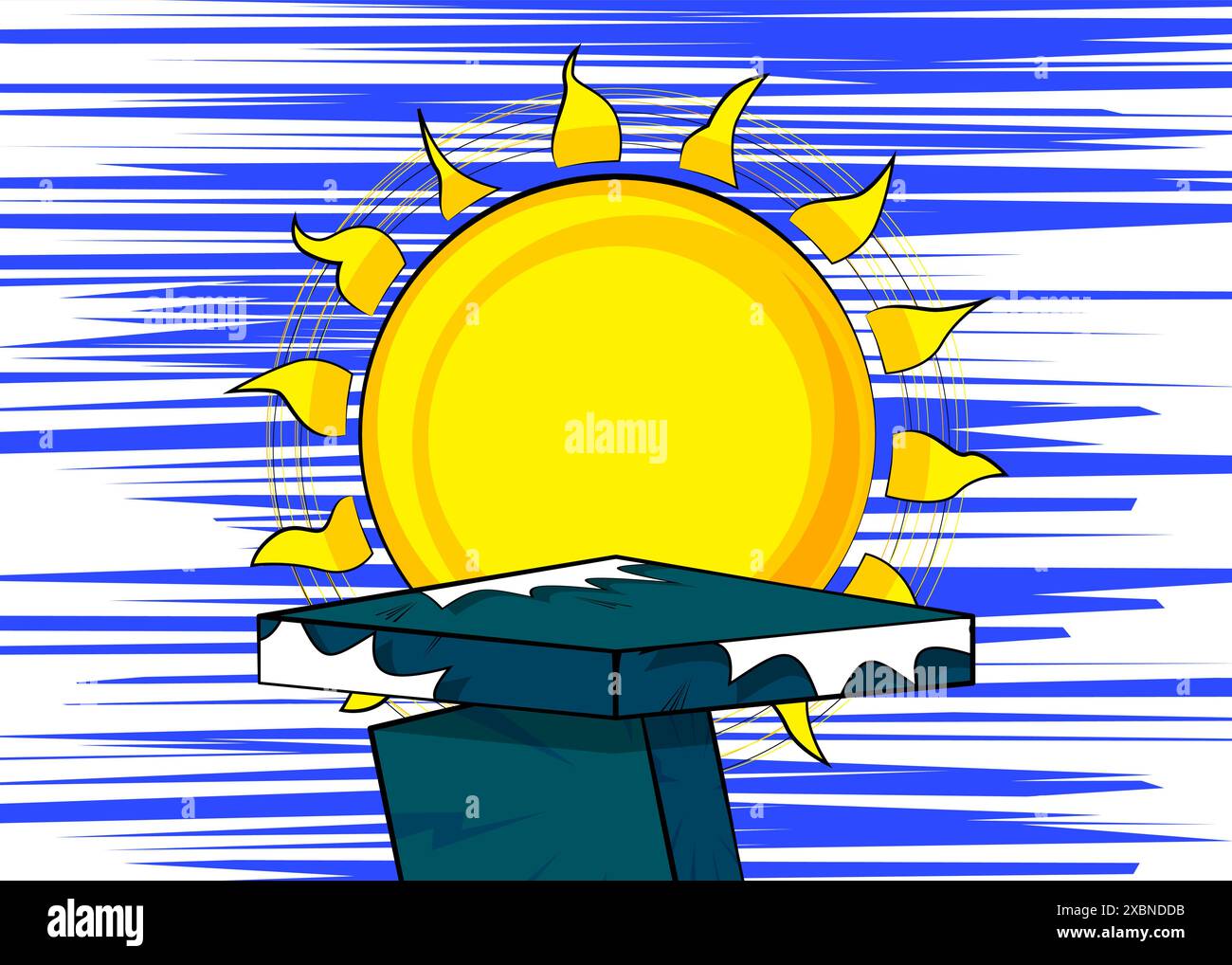 Comic Book Product podium stage for mockup presentation with Summer Sun ...