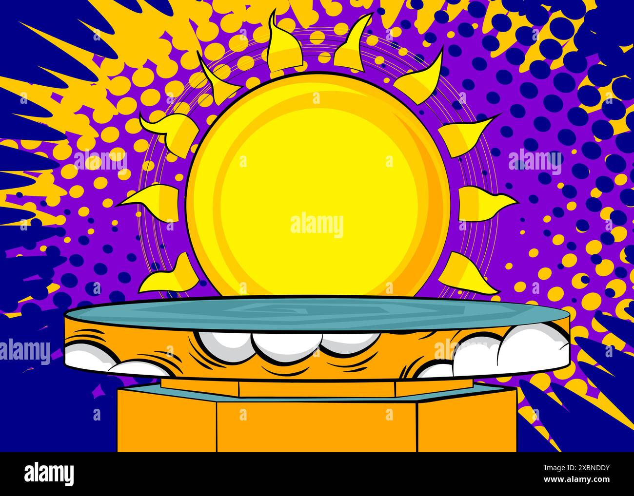 Comic Book Product podium stage for mockup presentation with Summer Sun ...