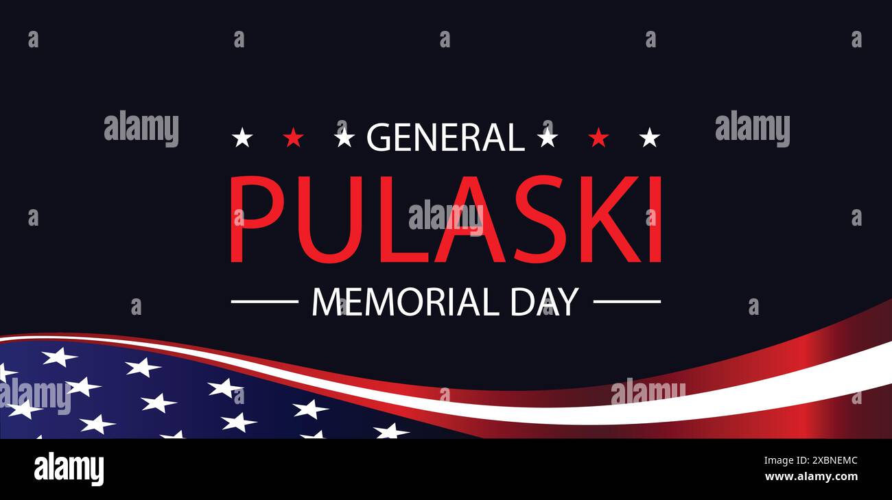Honoring General Pulaski on Memorial Day USA Flag Tribute Stock Vector ...