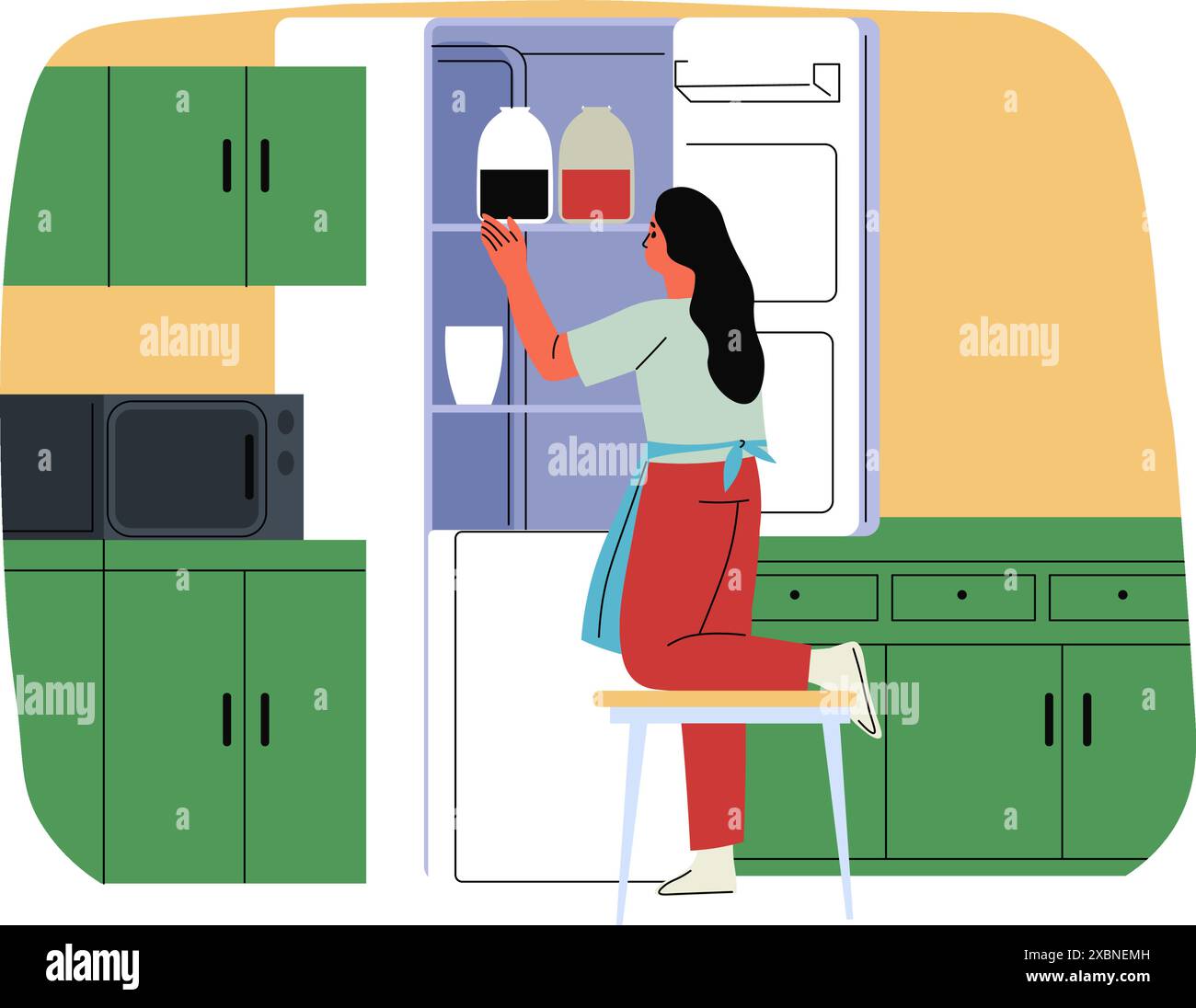 Woman storage kitchen Stock Vector Images - Alamy