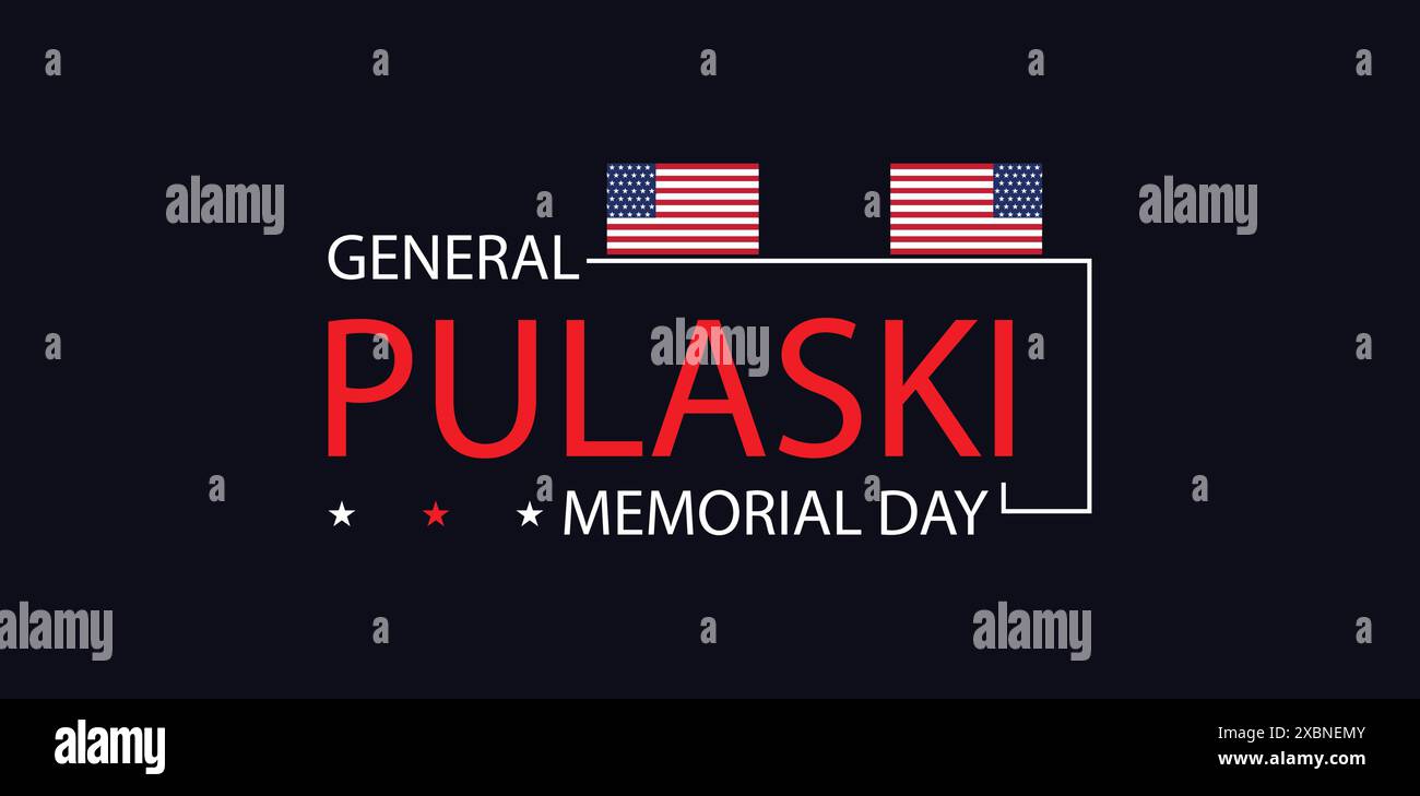 Honoring General Pulaski on Memorial Day USA Flag Tribute Stock Vector ...