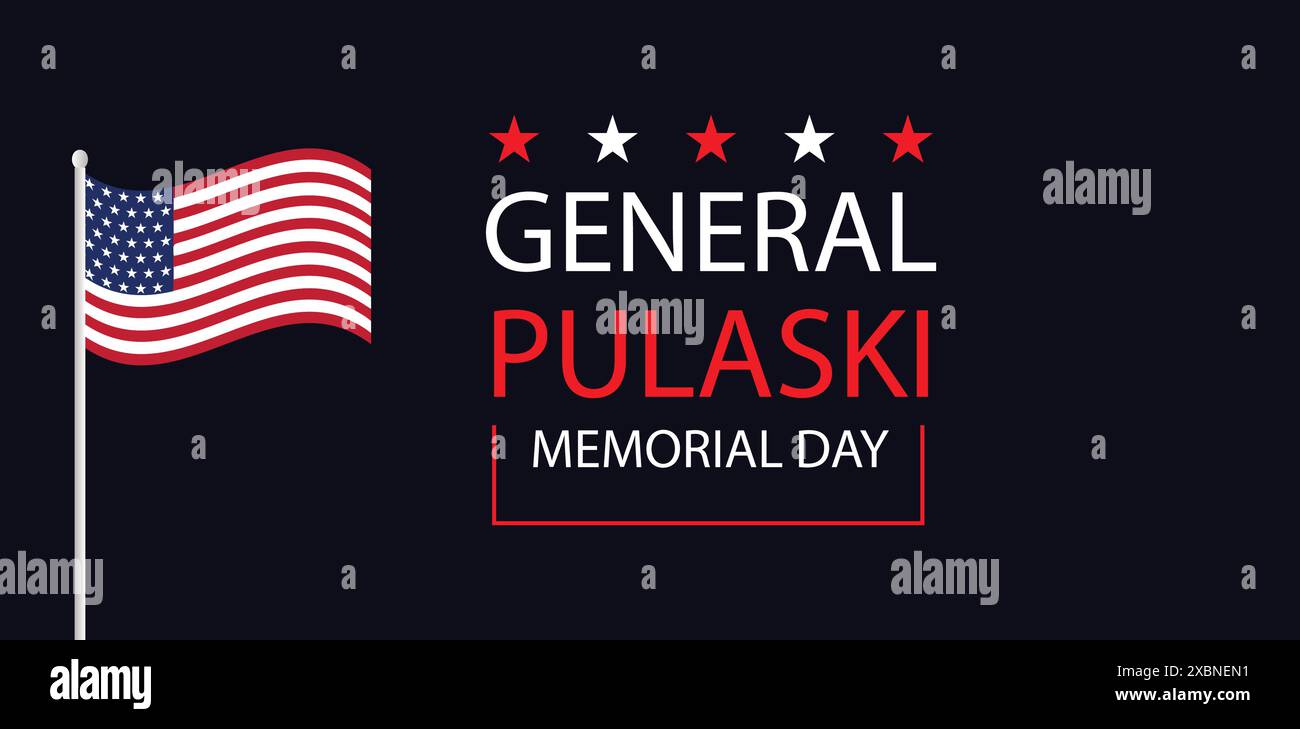 Honoring General Pulaski on Memorial Day USA Flag Tribute Stock Vector ...