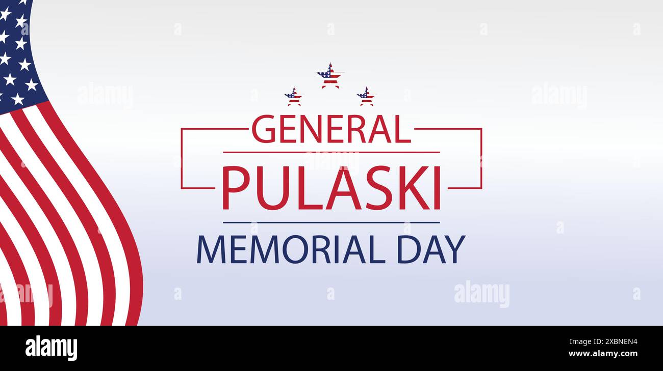 Honoring General Pulaski on Memorial Day USA Flag Tribute Stock Vector ...