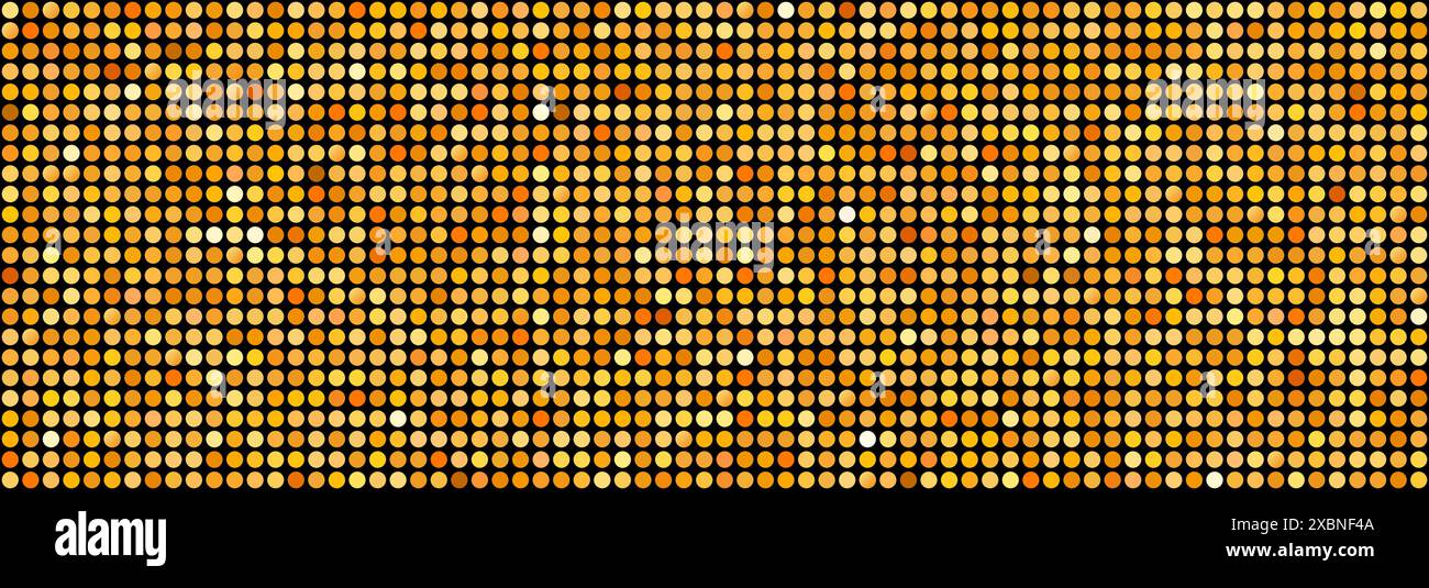 Golden disco party seamless pattern. Yellow circle sequin mosaic ...