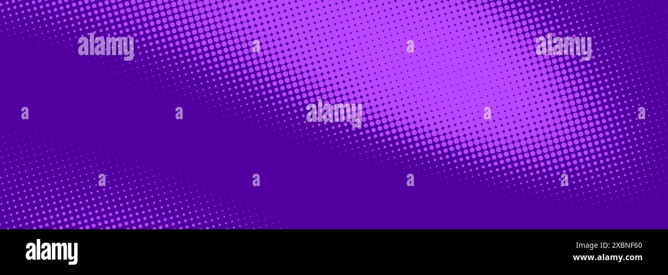 Purple halftone pattern. Retro comic gradient background. Violet ...