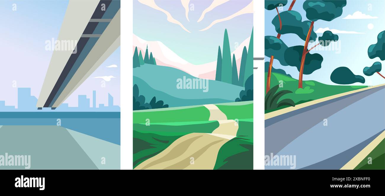 a Forest Path Vector Illustration Stock Vector Image & Art - Alamy