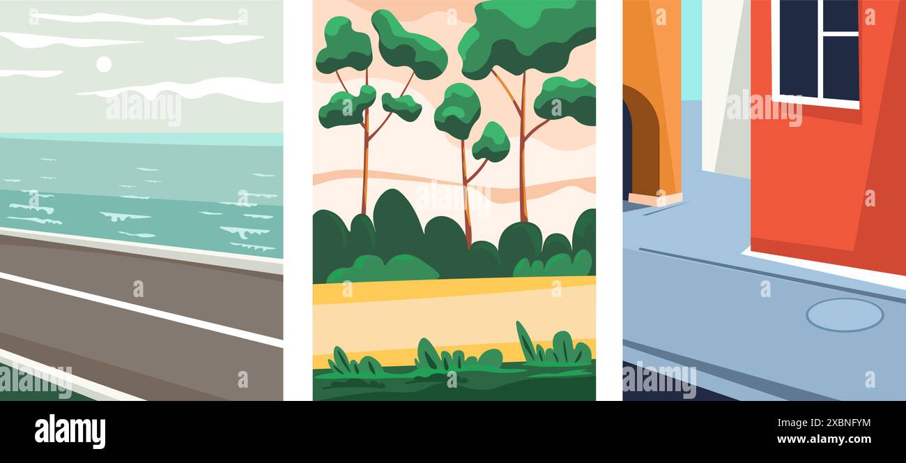 an Urban Street Vector Illustration Stock Vector Image & Art - Alamy