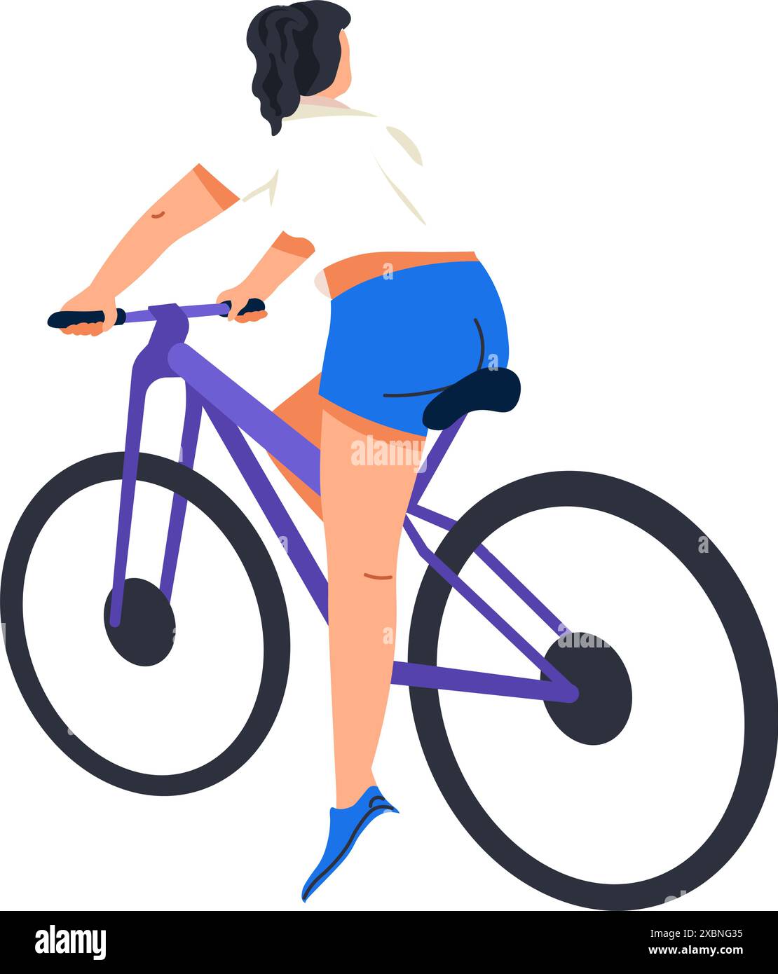 Cyclist on purple bike vector Stock Vector Image & Art - Alamy